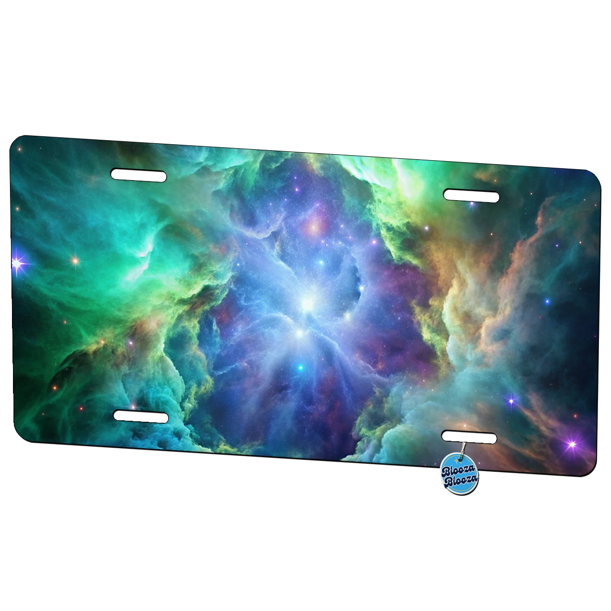 Space Galaxy Nebula Blue Purple Green Metal Novelty License Plate ...