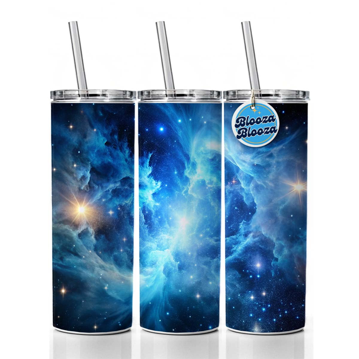 Space Galaxy Nebula Blue White 20oz Insulated Water Bottle Skinny ...