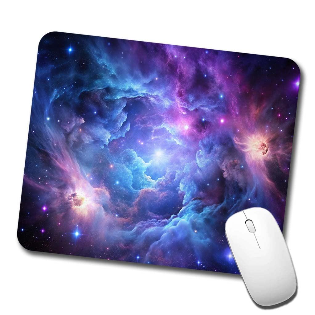 Space Galaxy Nebula Purple Blue Mouse Pad Low Profile Gaming Mat ...