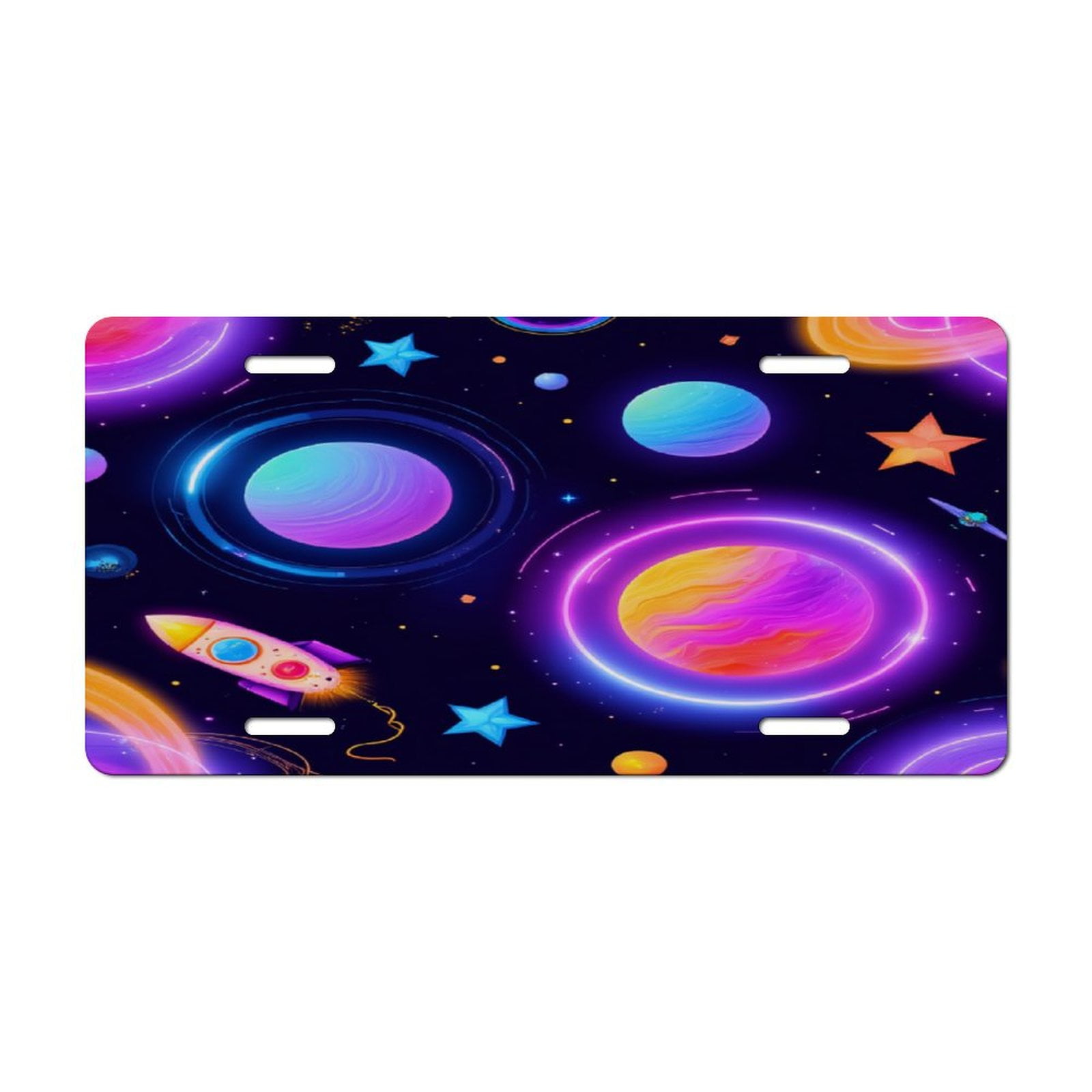 Space Galaxy Planets Print License Plate Lightweight Aluminum ...