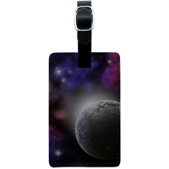 Space Galaxy Planets Stars Leather Luggage ID Tag Suitcase Carry-On ...