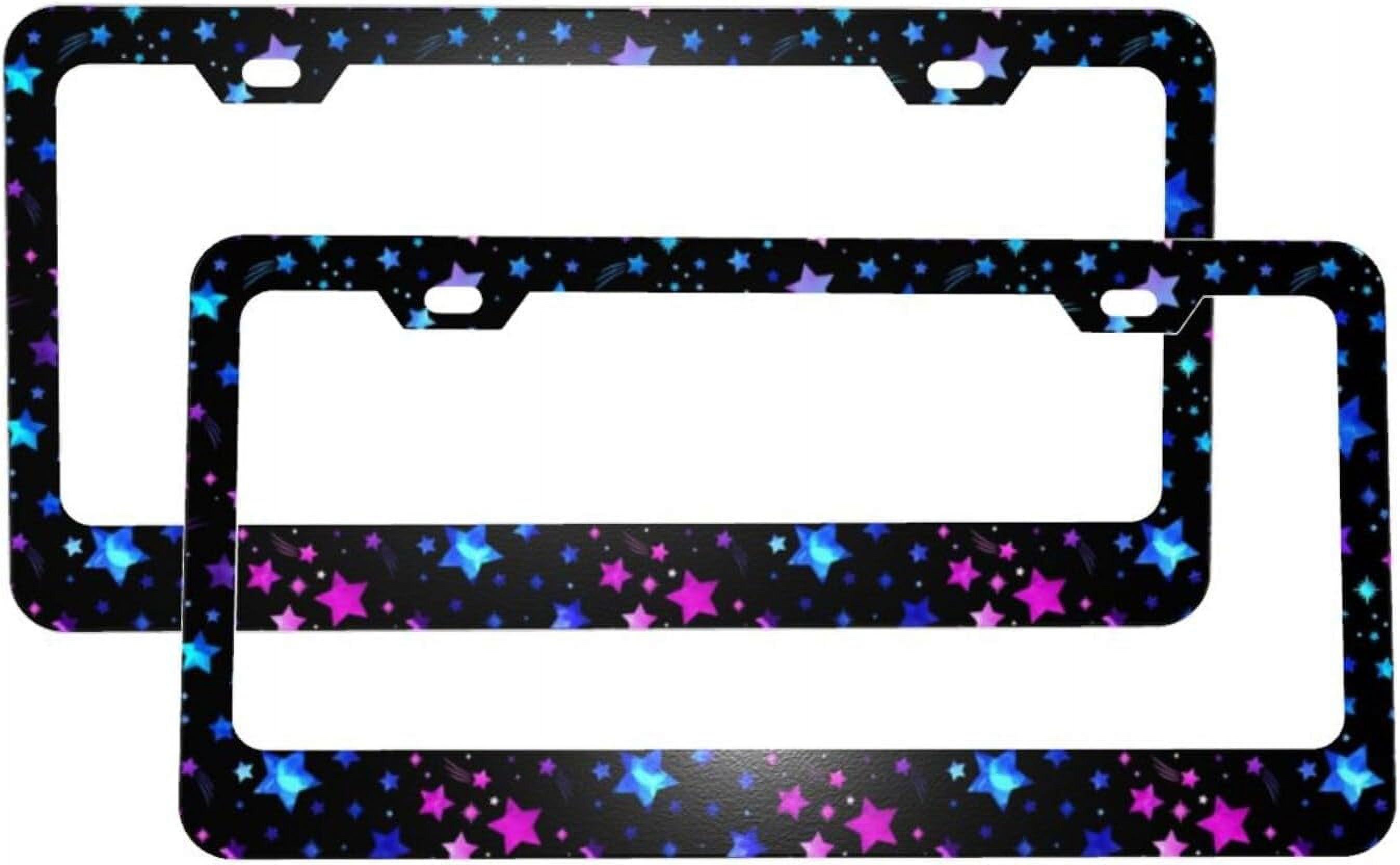 Space Galaxy Stars License Plate Frame for Women 2 Pack Matte Car Tag ...