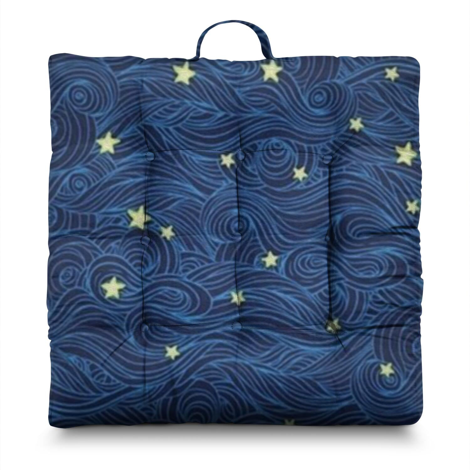 Space Galaxy Tatami Mat Seat, Oversized Square Floor Pillow with Rocket ...