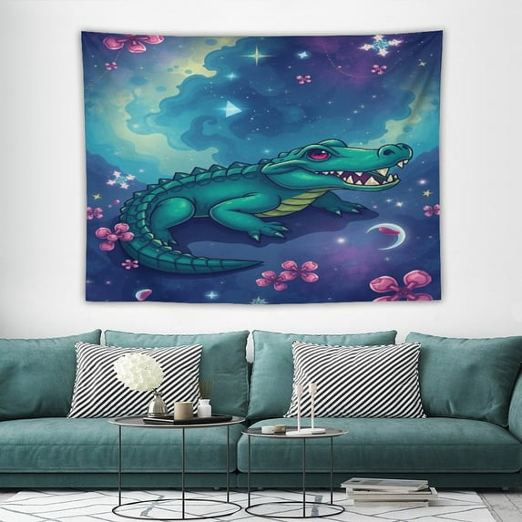 Space Gator Art Wall Tapestry Poster Mall Hanging Background Cloth ...