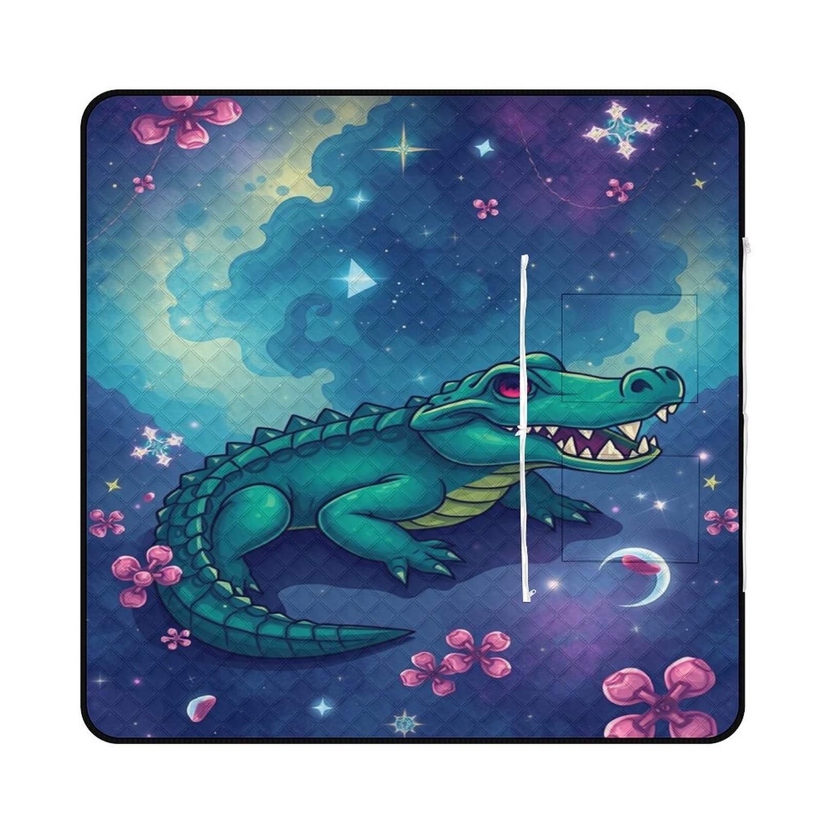 Space Gator Art Waterproof Picnic Blanket Beach Blanket Outdoor Picnic ...