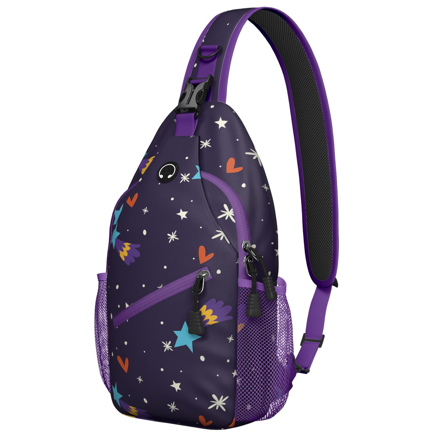 Space Geek Sling Backpack, Astronaut and Rocket Design, Celestial ...