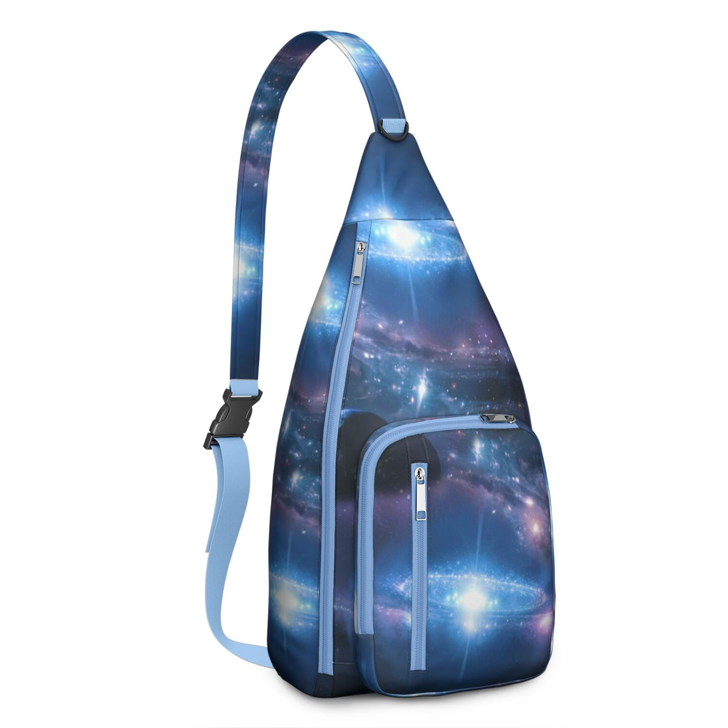 Space Geek Sling Backpack - Galactic Nebula Print Crossbody Bag, RFID ...