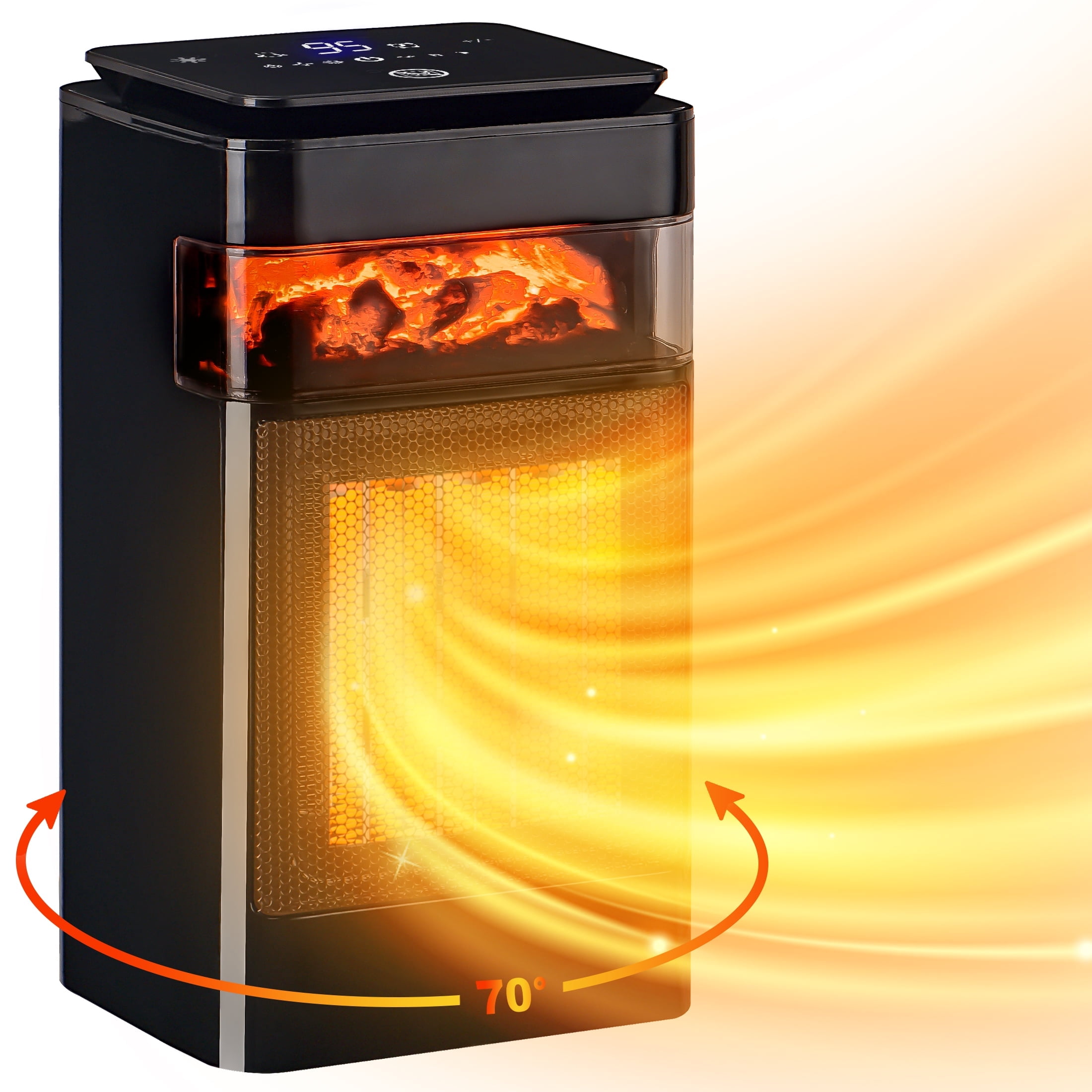 Space Heater, 12” Heaters for Large Room, Portable Electric Heater with ...