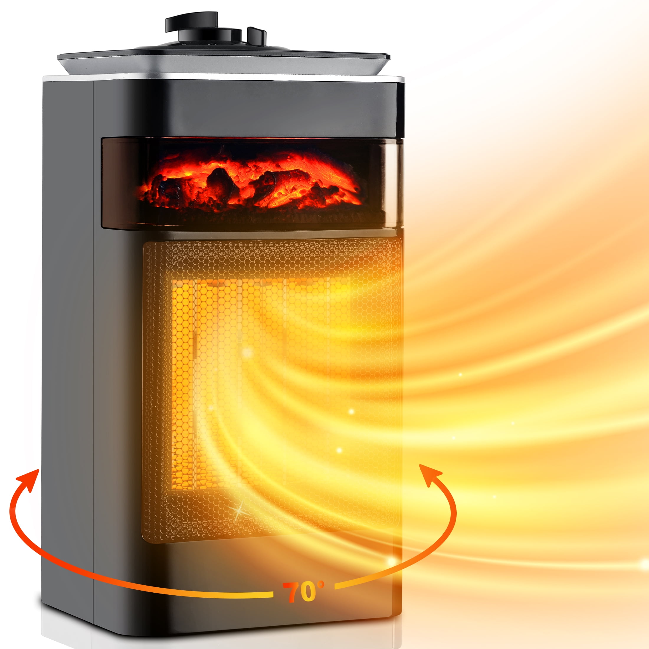 Space Heater, 12” Heaters for Large Room, Portable Electric Heater with ...