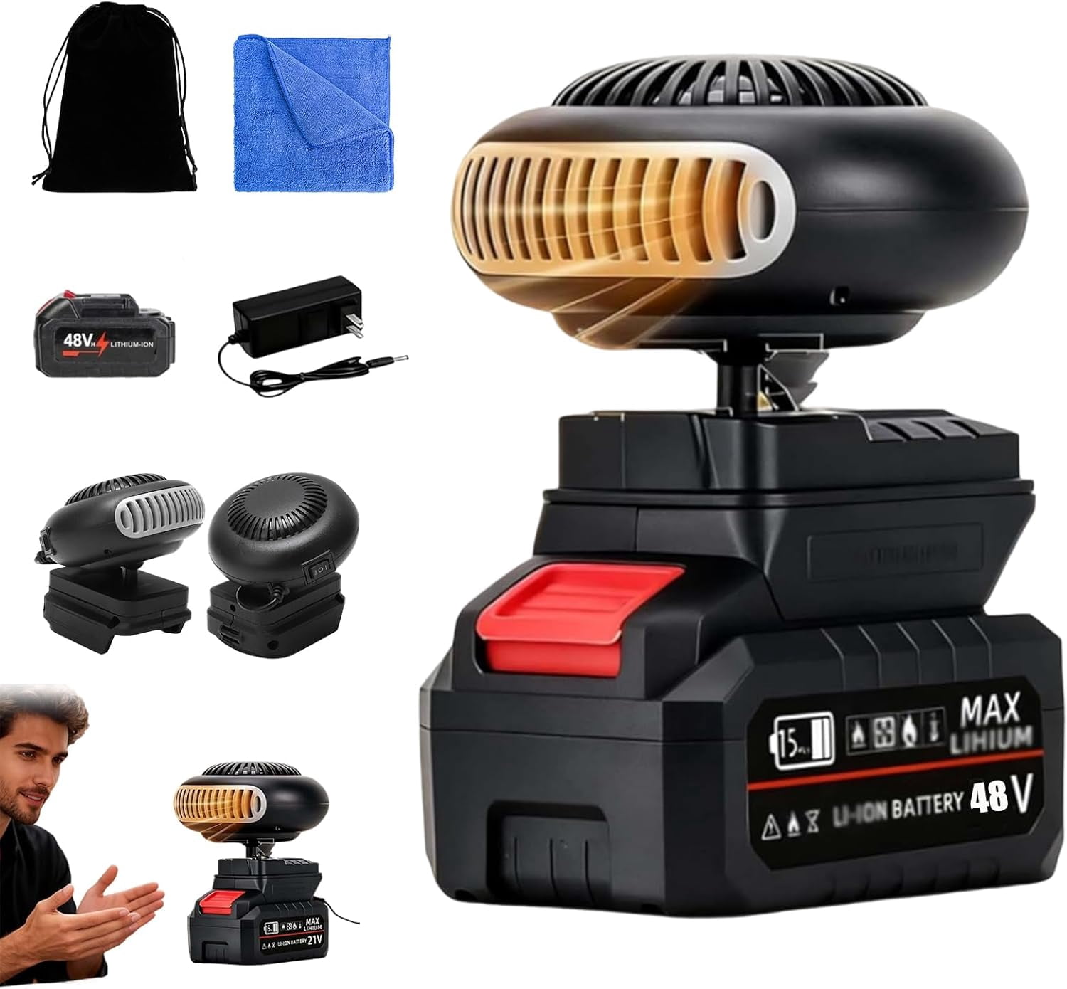 Space Heater,3000mAh Rechargeable Battery Powered Space Heater, Ultra ...