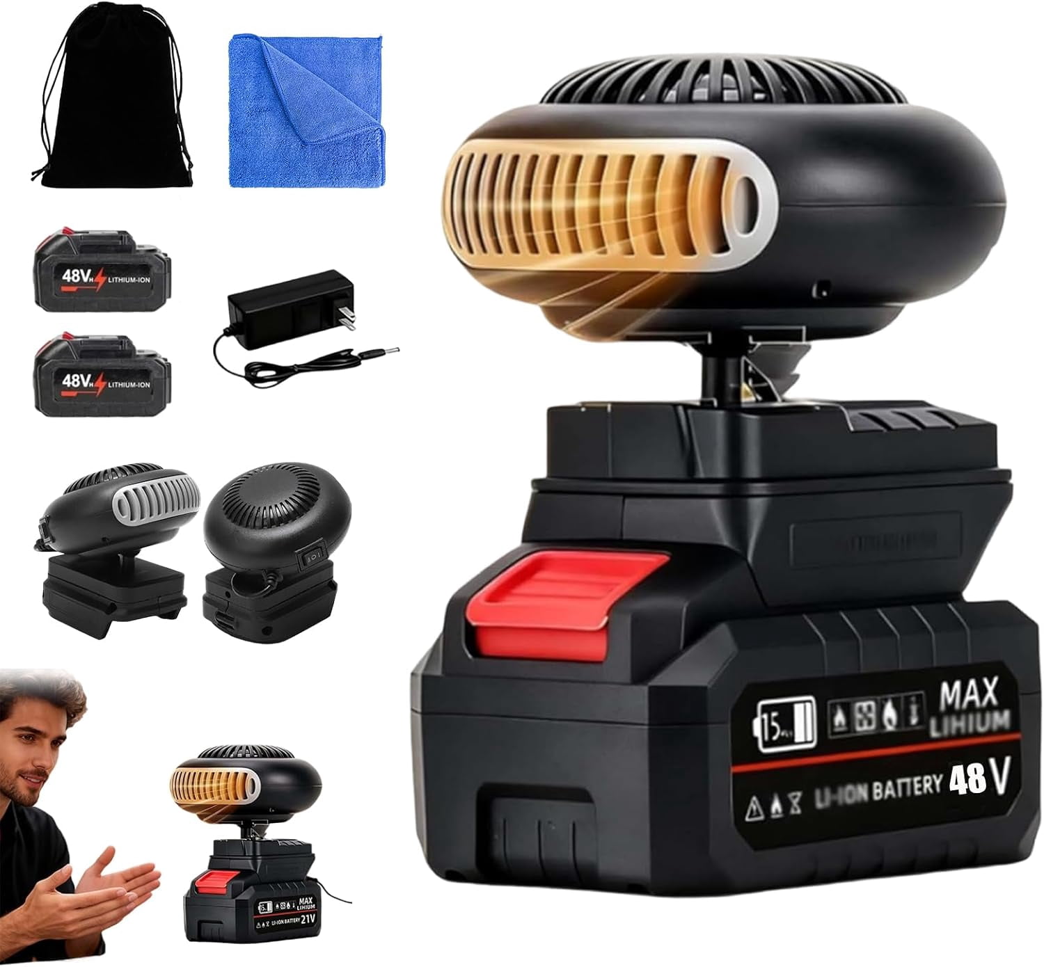 Space Heater,3000mAh Rechargeable Battery Powered Space Heater, Ultra ...