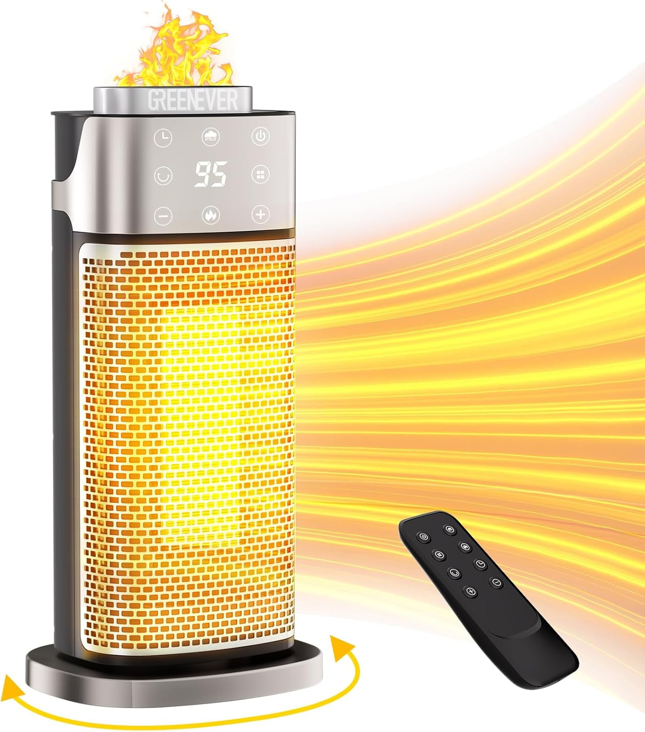 Space Heater Indoor with Humidifier: 2024 Upgraded PTC Electric Heaters ...