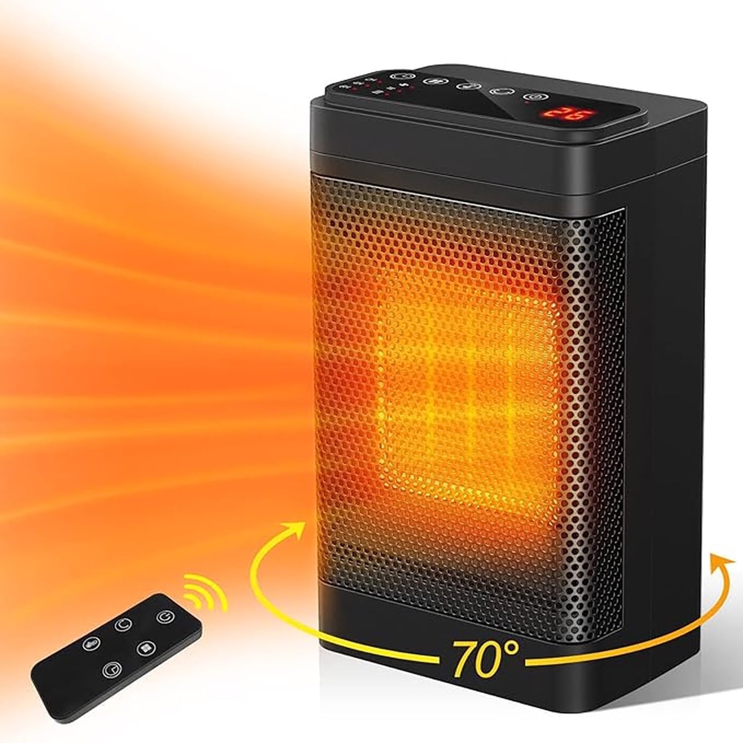 Space Heater Indoor with Thermostat, Max temperature 104°F, 1500W ...