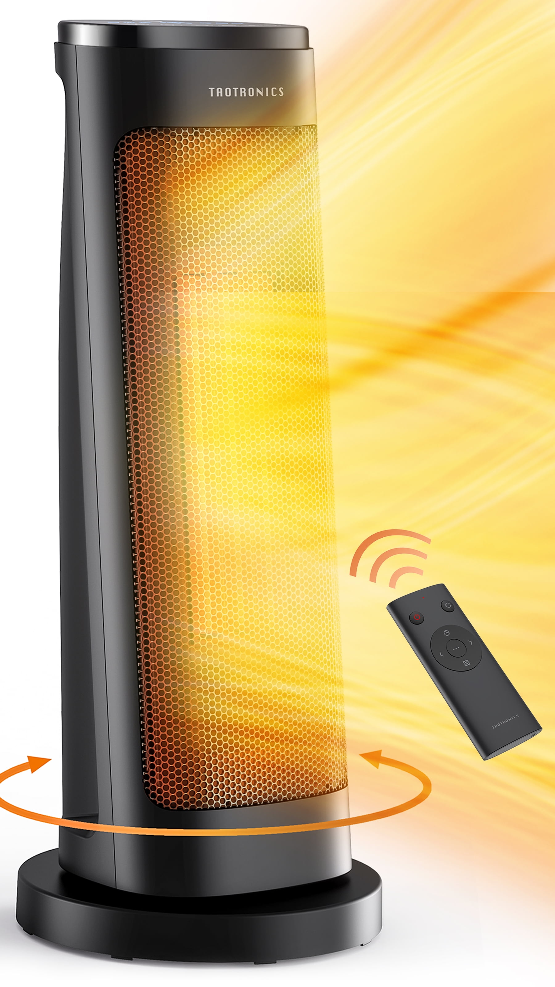 TaoTronics 1500W Portable Oscillating Electric Heater with Remote, LED ...
