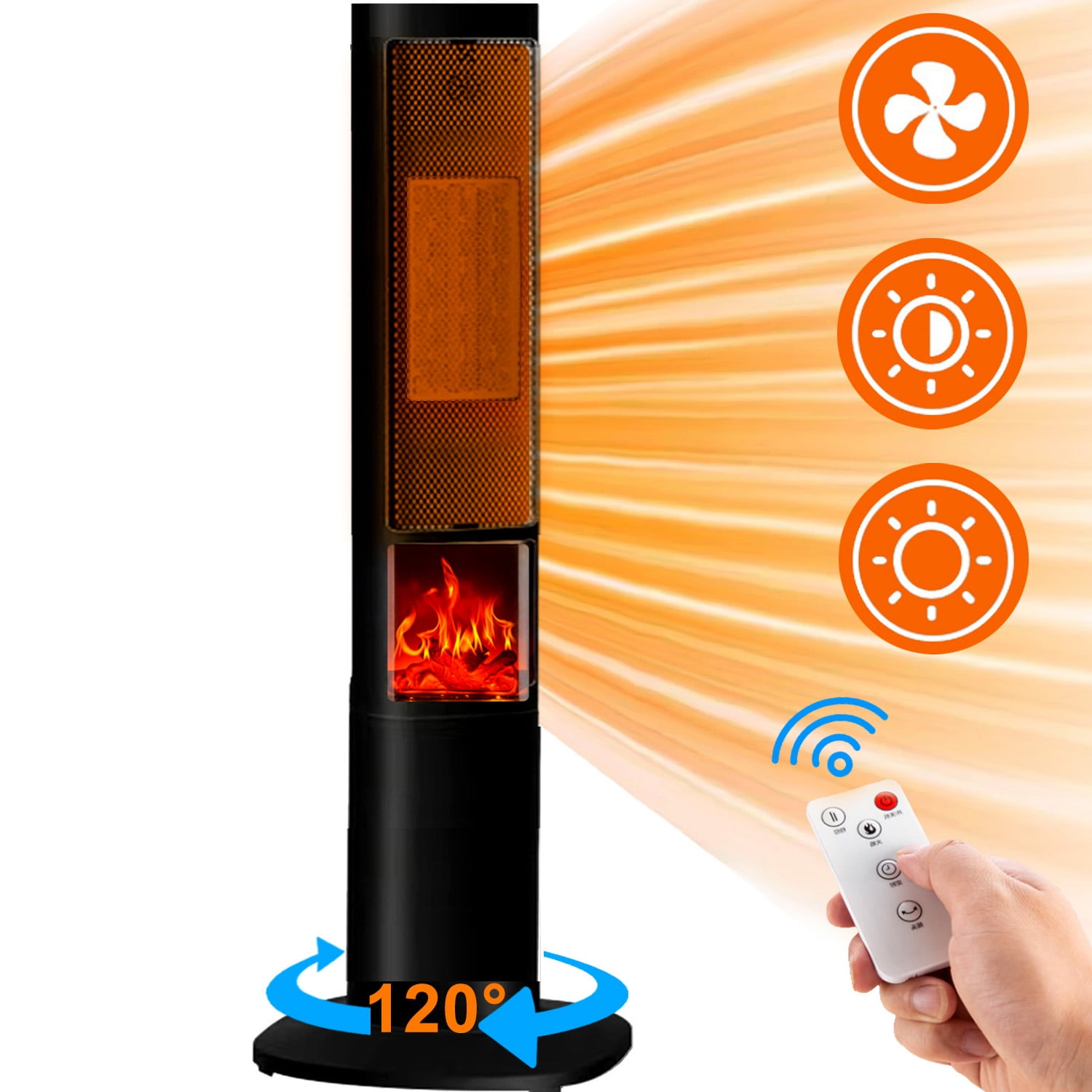 Portable Electric Space Heater with Thermostat, 70° Oscillation Desk ...