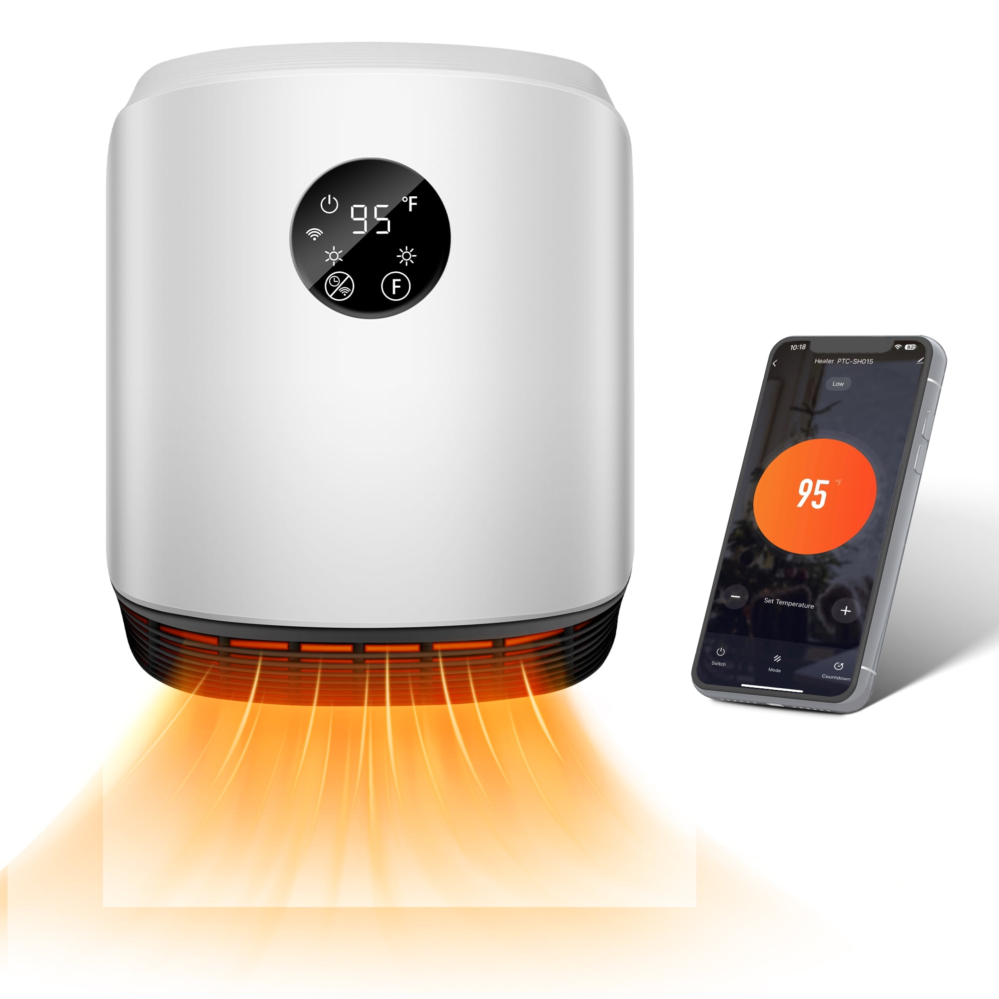 Space Heater for Indoor Use Wall Mounted with WIFI 1500W Portable ...