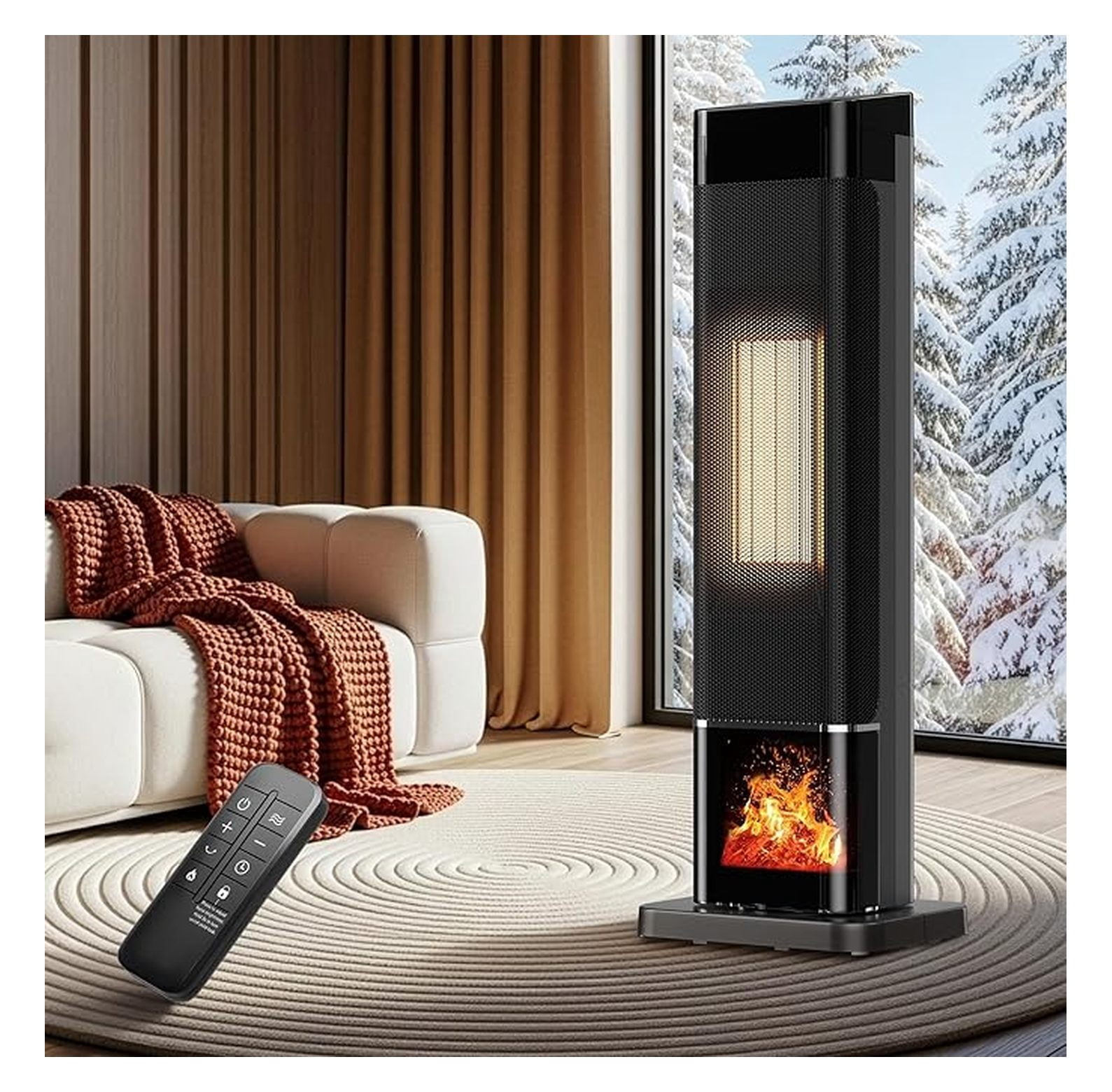 Space Heater for indoor use, Large Room Heater with 3D Flame Effect ...