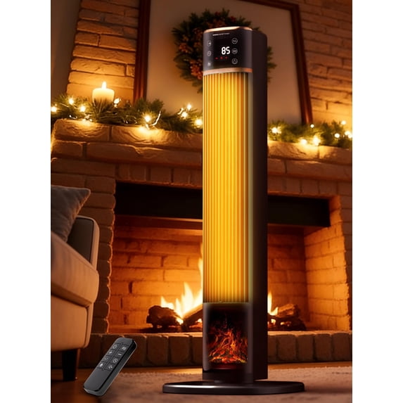 Space Heater for indoor use, Large Room Heater with Flame Effect, 1500W ...