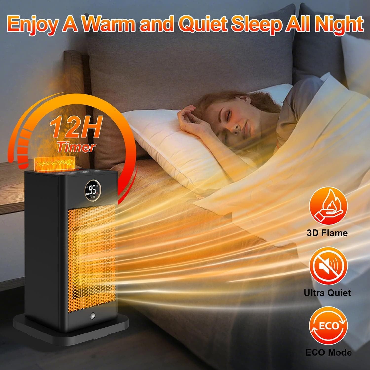 Space Heater with Humidifier, 3-in-1 Space Heaters for Indoor Use with ...