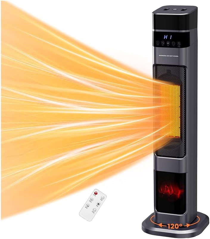 Space Heaters with Humidifier, 12H Timer Electric Heater for Indoor Use ...