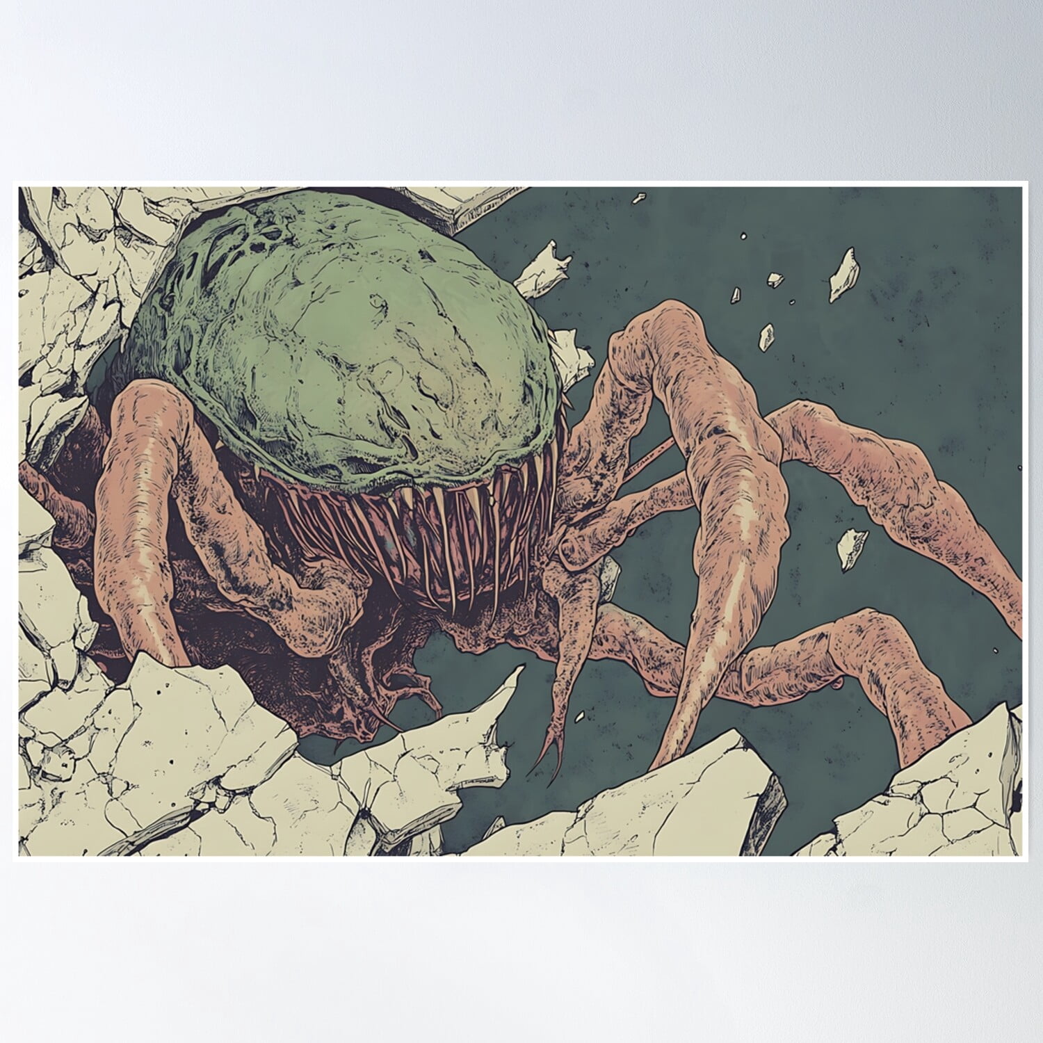 Space Horror Art: Cosmic Horror Crawling Alien Poster Wall Art, Modern ...