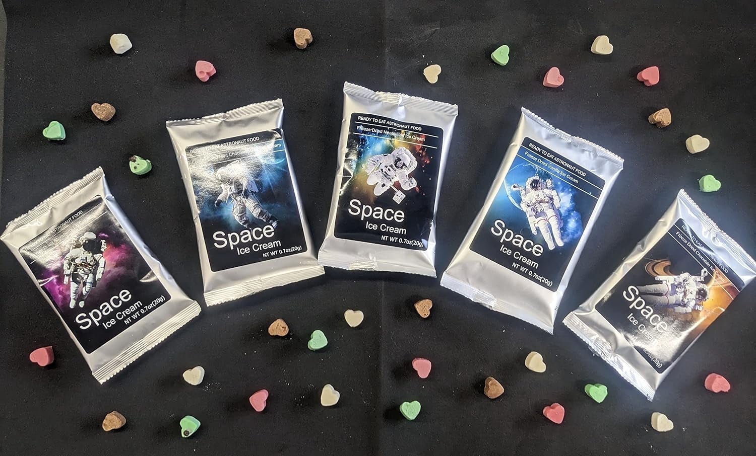 Space Ice Cream — Variety of Space Flavors (5 Packs), Freeze-Dried Ice ...