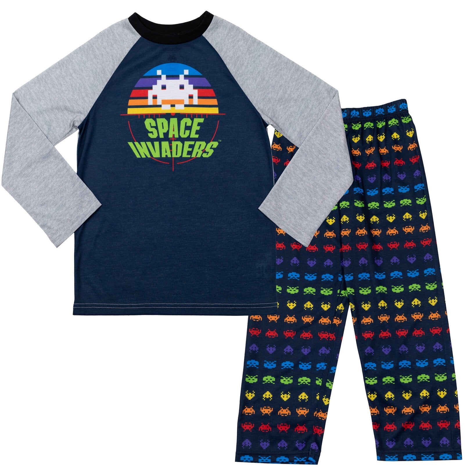 Space Invaders Big Boys Pajama Shirt and Pants Sleep Set Little Kid to ...