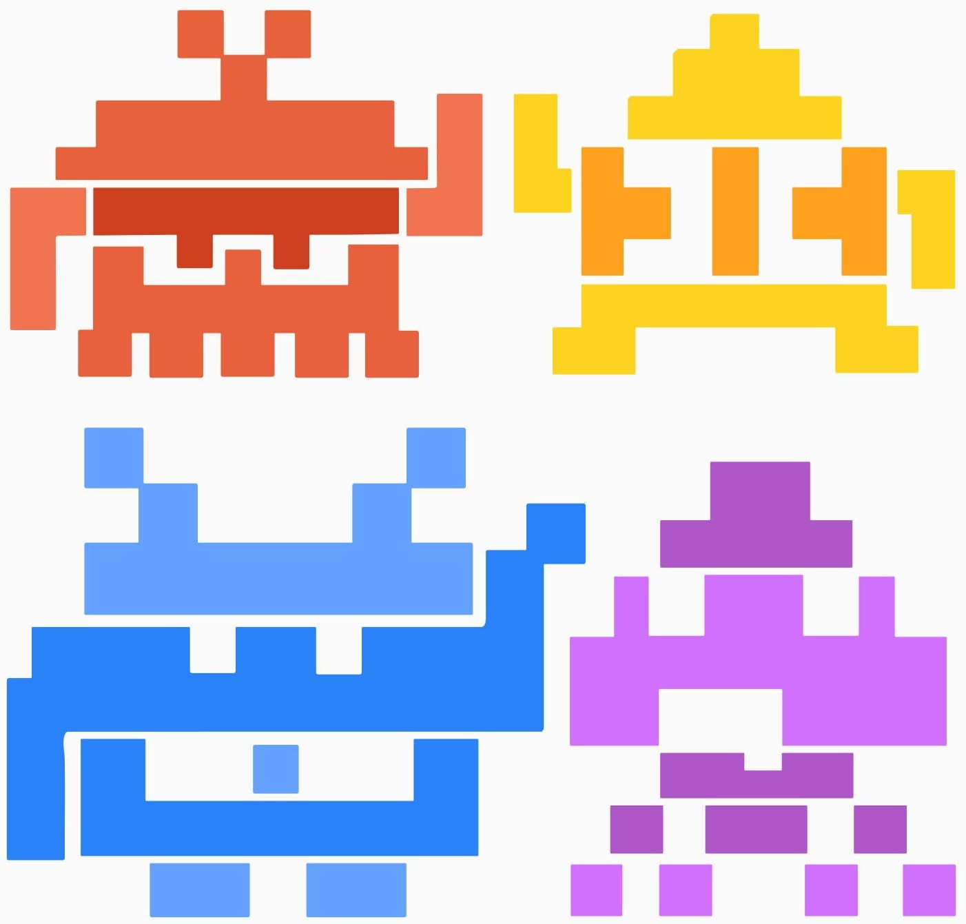 Space Invaders Stencil 11.8x11.8 inch Hollow Out Block Alien Painting ...