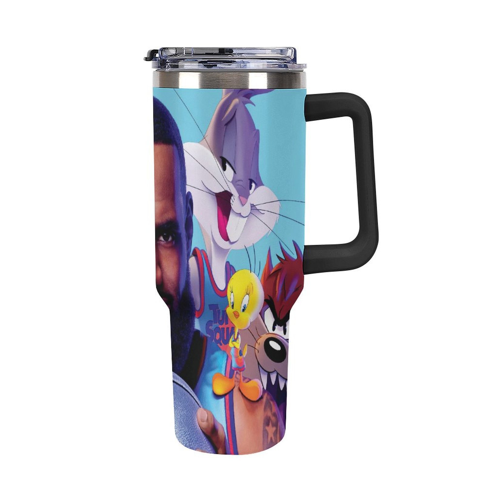 Space Jam 40 Oz Tumbler with Handle And Straw, Stainless Steel Double ...