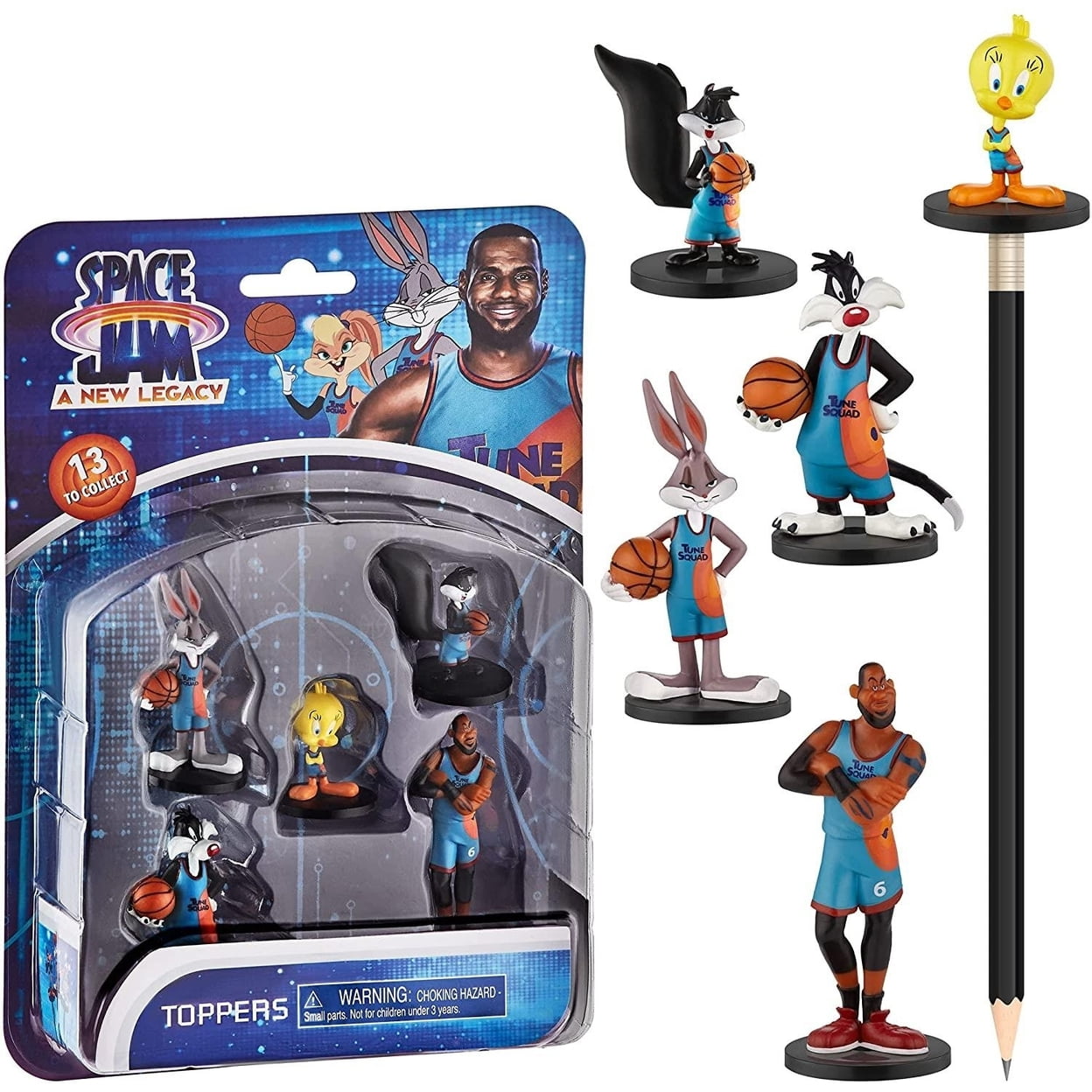 Space Jam 5 Pack Pencil Toppers Tweety Sylvester LeBron Bugs Bunny PMI ...