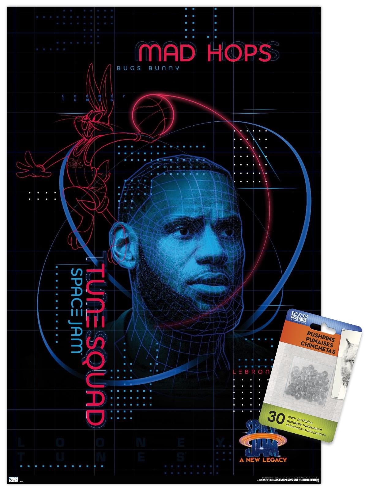 Space Jam: A New Legacy - Hologram Wall Poster with Pushpins, 14.725" x ...