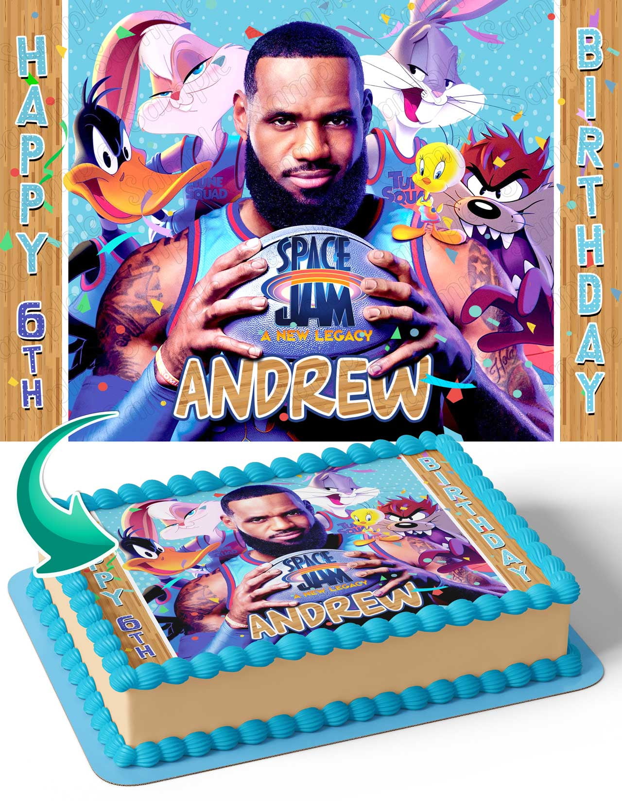 Space Jam A New Legacy Lebron James Edible Image Cake Topper ...