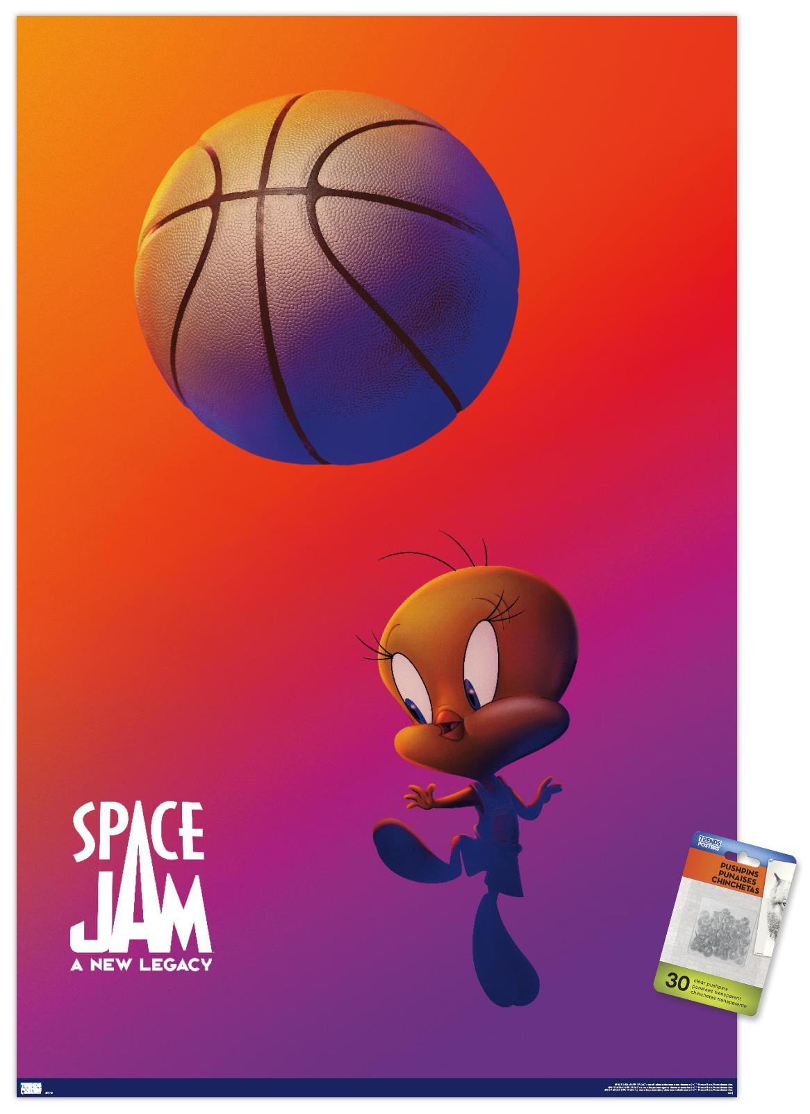 Space Jam: A New Legacy - Tweety One Sheet Wall Poster with Pushpins ...