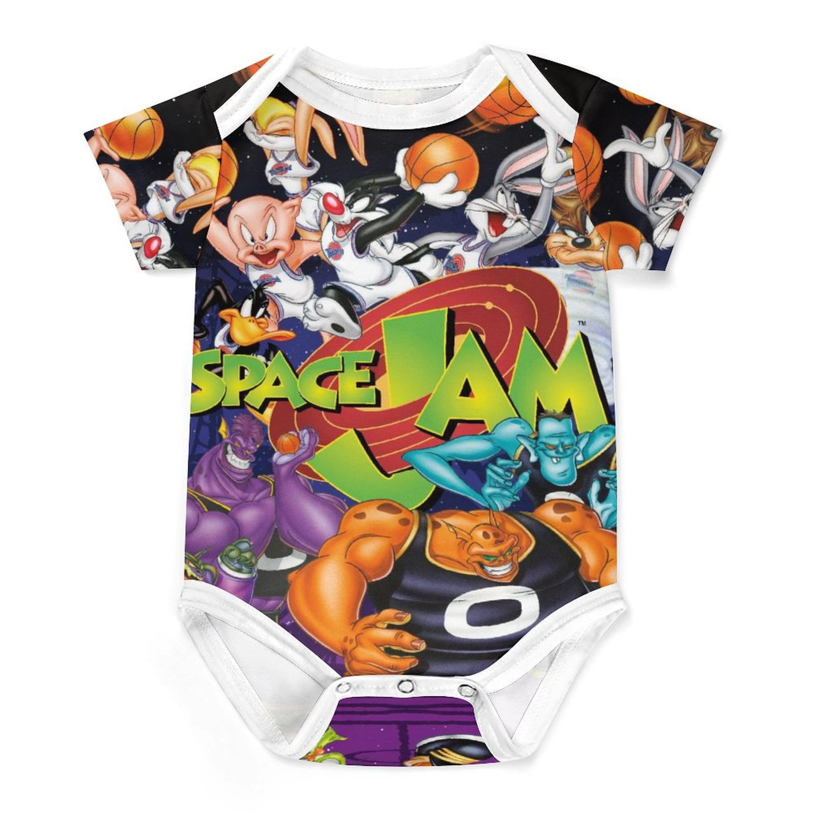 Space Jam Baby Boy Girl Short Sleeve Romper Clothing Set Print Cartoon ...