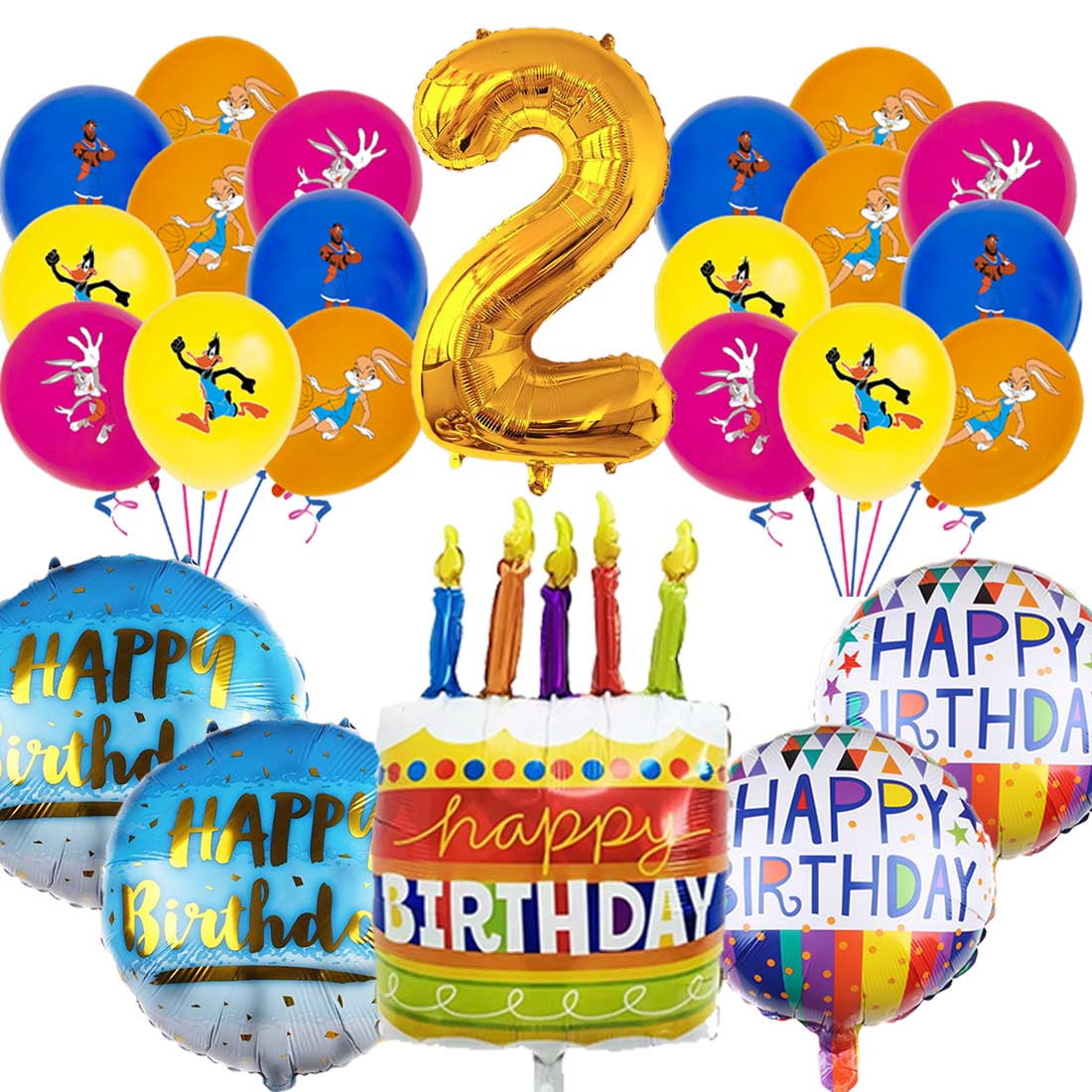 Space Jam Balloons Party Supplies 2nd Big Number Decorations Decor Kit ...