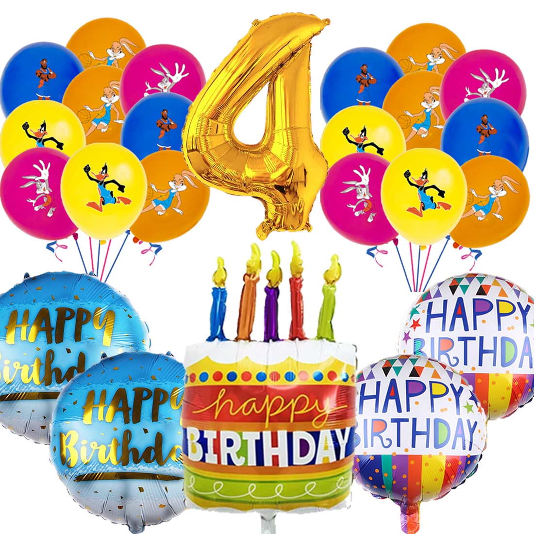 Space Jam Balloons Party Supplies 4th Big Number Decorations Decor Kit ...