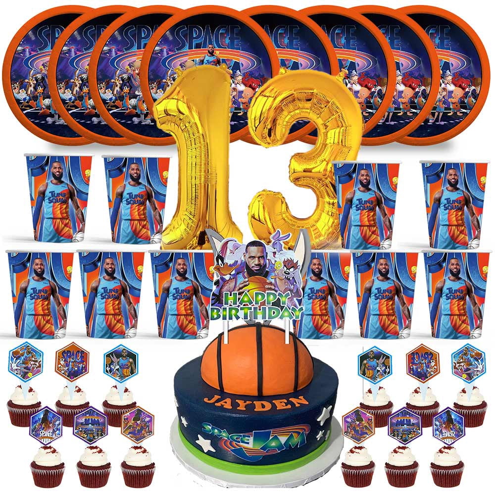 Space Jam Birthday 13th Cups Party Supplies Plates Fans Decorations ...