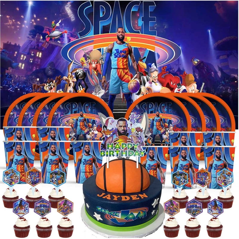 Space Jam Birthday Cups Party Supplies Decor Backdrop Plates Fans ...