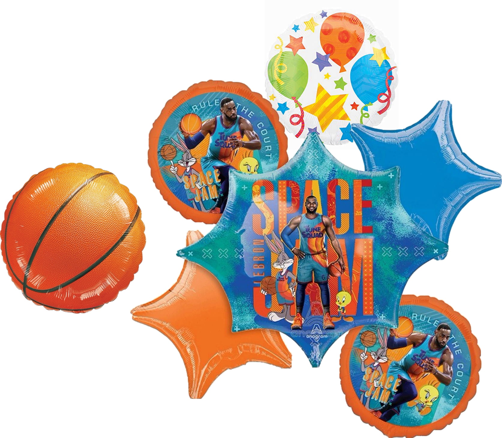 Space Jam Birthday Party Supplies Balloon Bouquet Decorations - Walmart.com