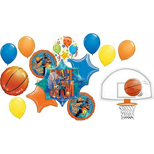 Space Jam Birthday Party Supplies Basketball Balloon Bouquet ...