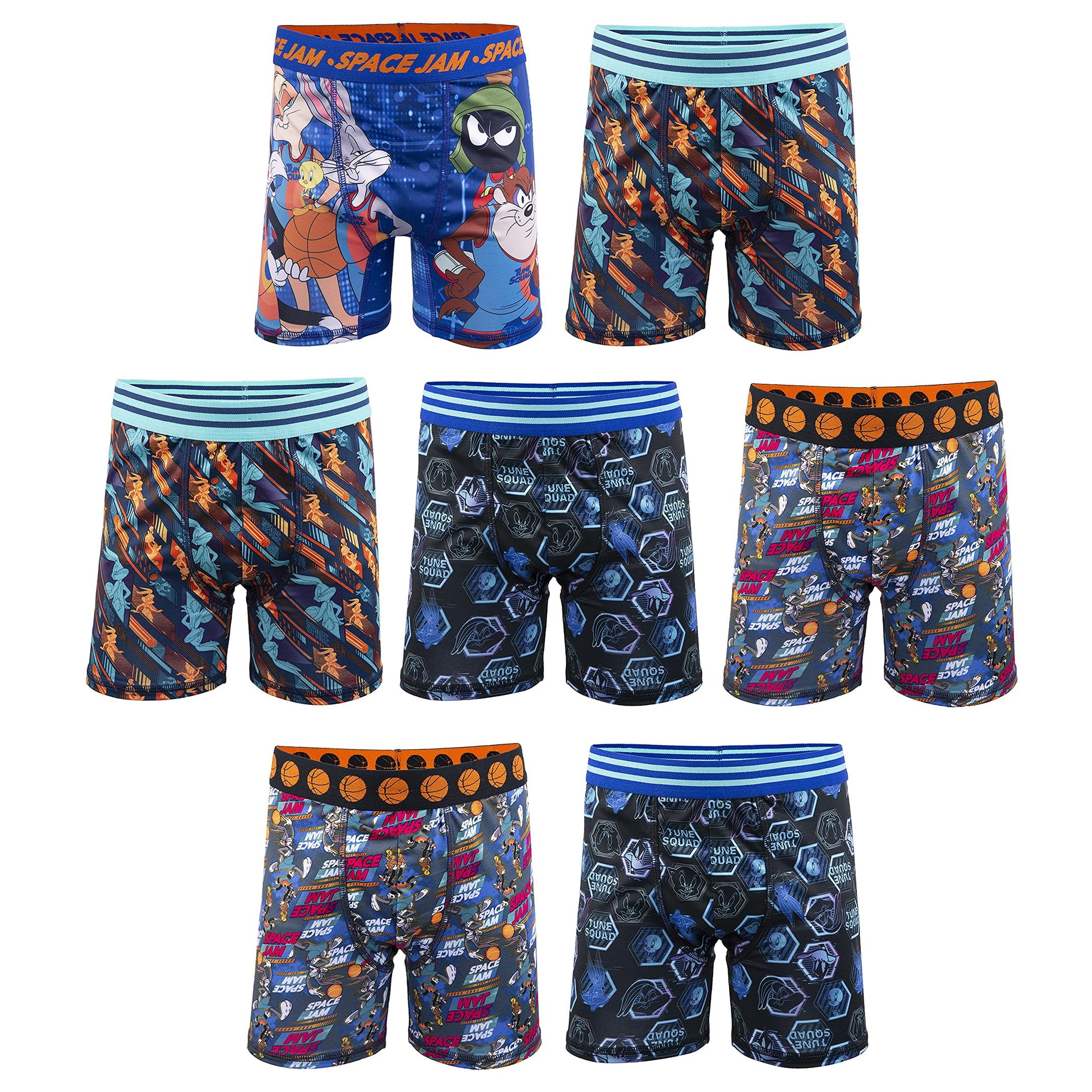 Space Jam Boys' Space Jam Underwear Multipacks, SpaceJam7pkBxrBr, 8 ...
