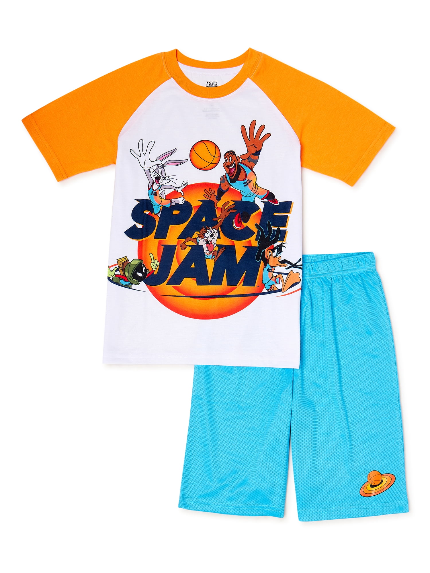 Space Jam Boys' T-Shirt and Shorts Pajama Set, Sizes 4-12 - Walmart.com
