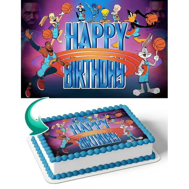 Space Jam Lebron James Bugs Bunny LB Edible Image Cake Topper ...