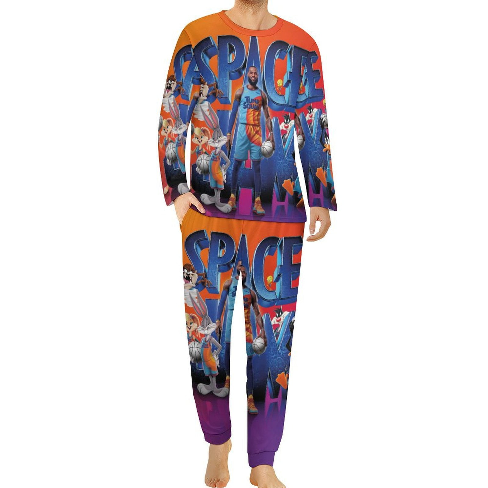 Space Jam Mens Pajamas Set Soft Pj Sets Comfy Sleepware Pajamas ...