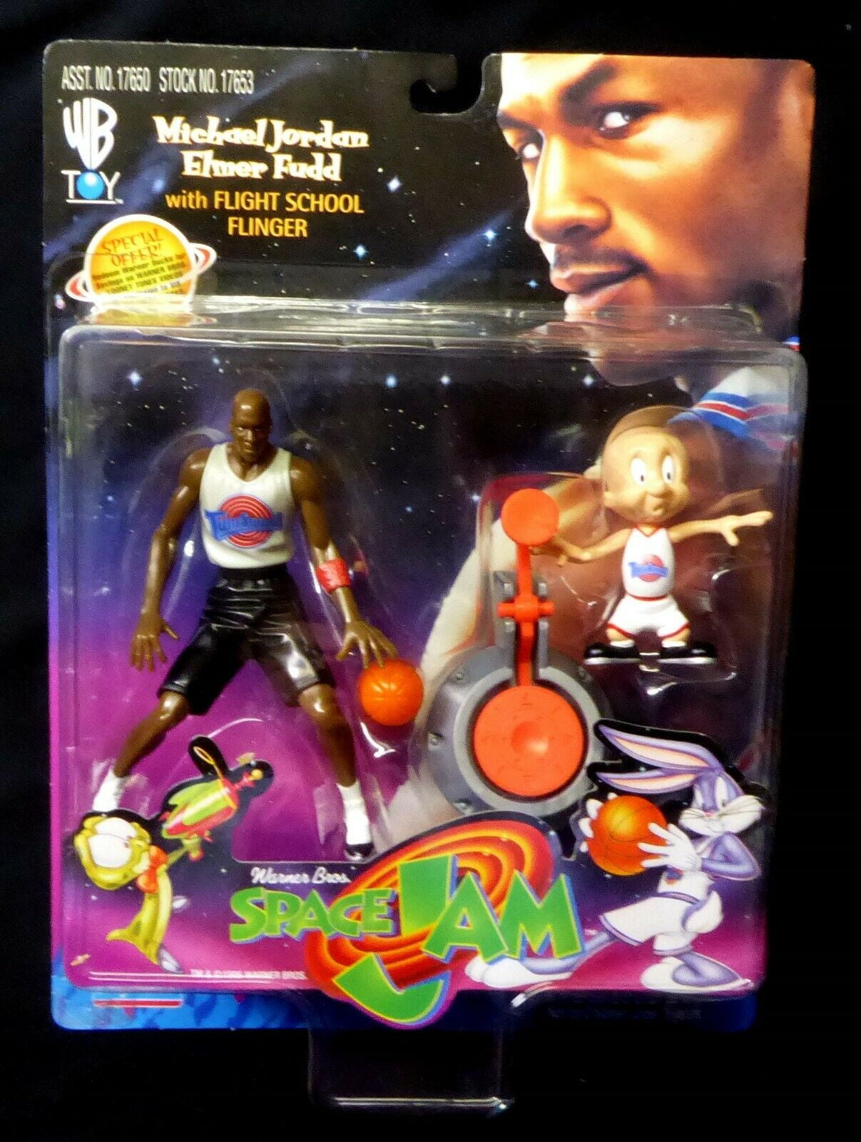 Space Jam Michael Jordan and Elmer Fudd Flight School Flinger 1996 WB ...