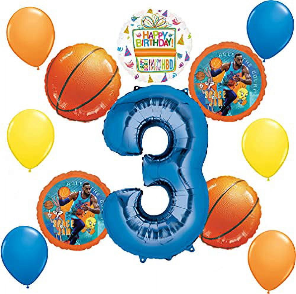 Space Jam Party Supplies 3rd Birthday Balloon Bouquet Decorations ...