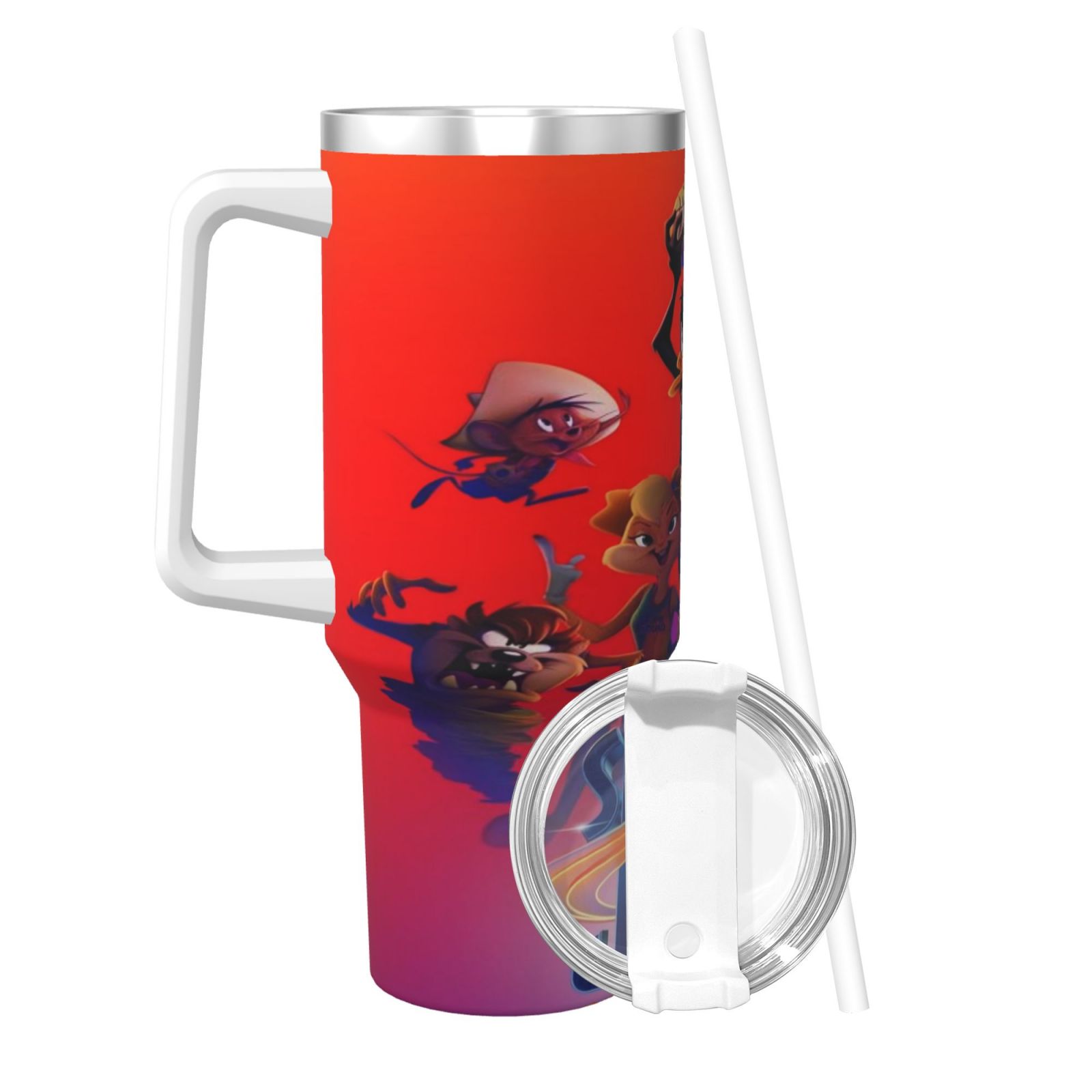 Space Jam Print Thermos Insulated Stainless Steel Hot/Cold Coffee Cup ...