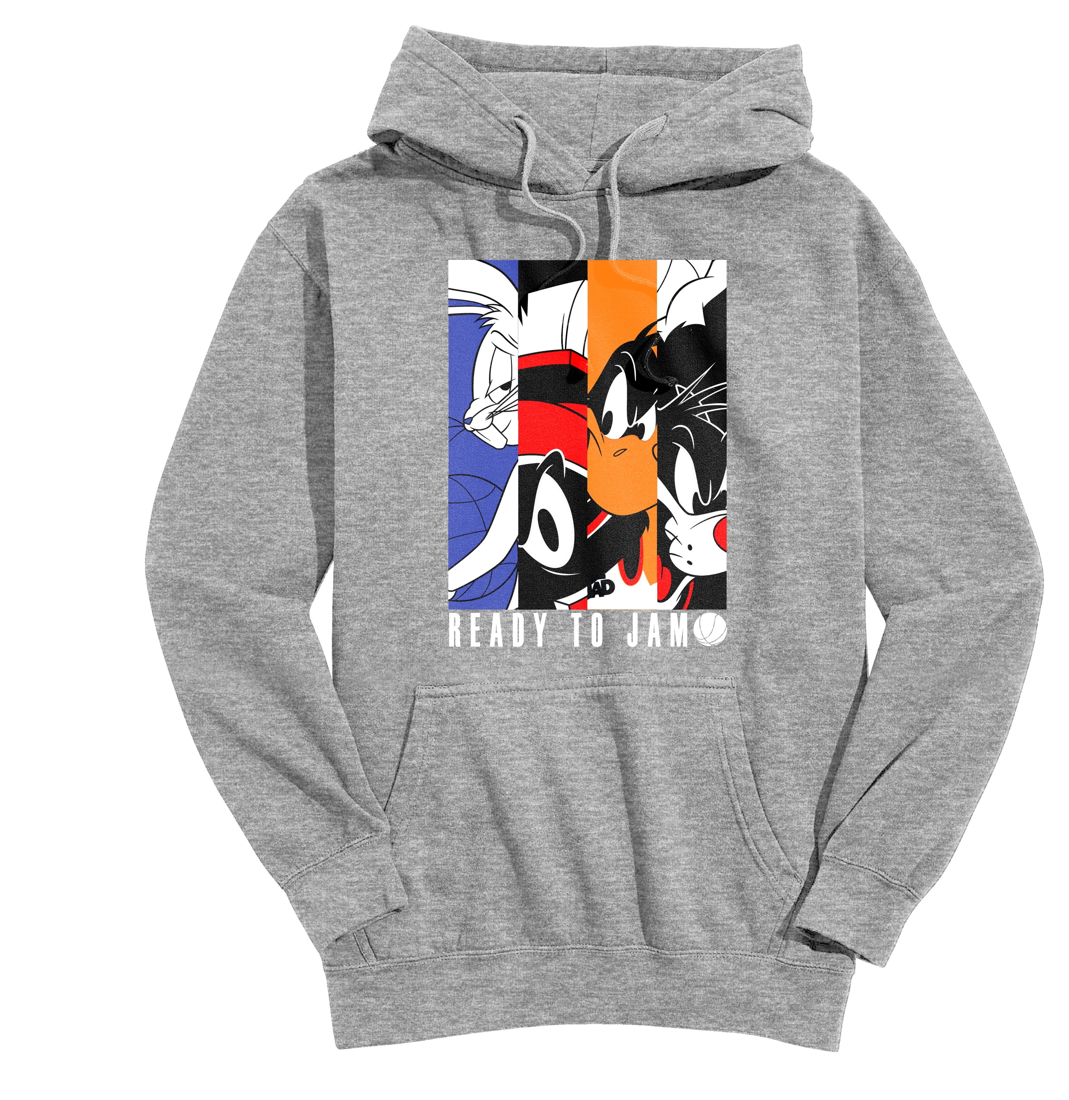 Space Jam Ready to Jam Mens and Womens Pullover Hoodie (Light Grey ...