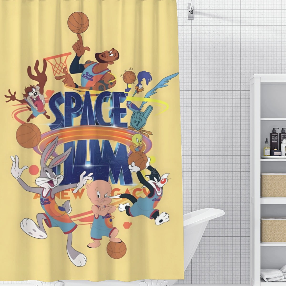 Space Jam Shower Curtain 59*71 Inches Waterproof And Durable Vivid ...
