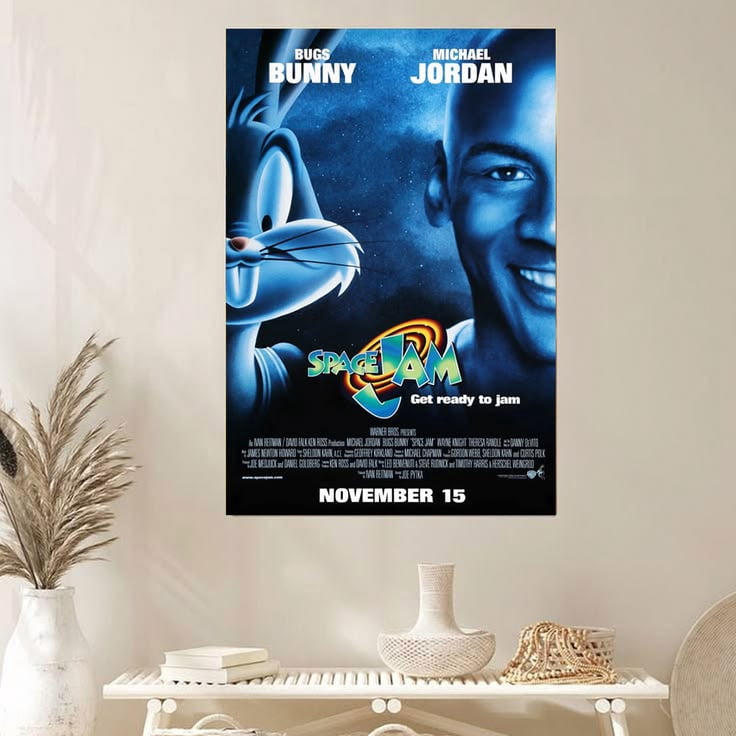 Space Jam film By Joe Pytka 1996 Movie Poster Size 24''x36'' GoldenGate ...